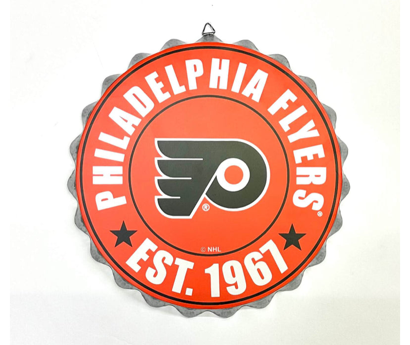 Philadelphia Flyers Orange Team Logo Bottle Cap Wall Sign – Pro Image ...